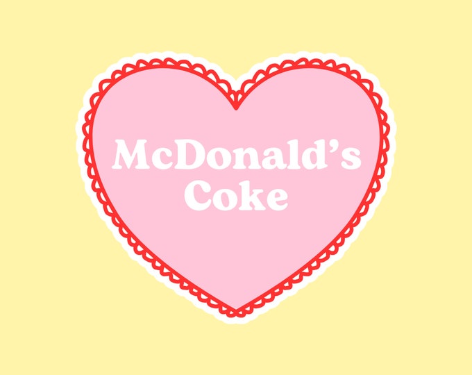 Mcdonald's Coke Heart Sticker: Laminated Easy Peel Decal - Etsy