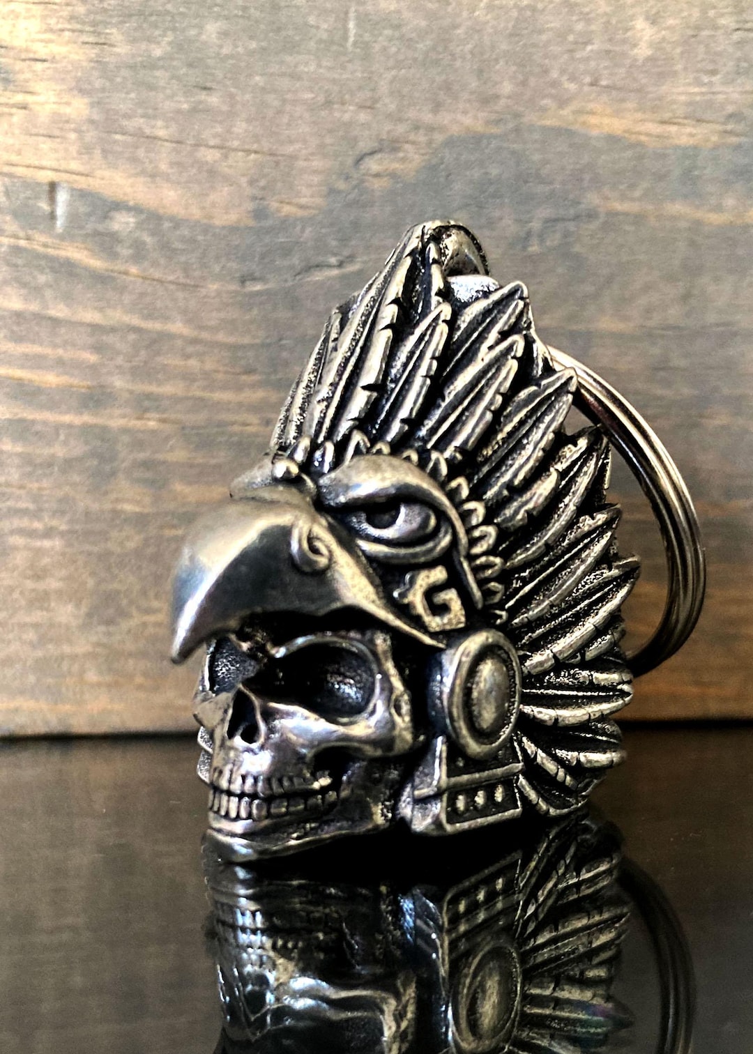 Aztec Warrior Skull Ride Bell Made in USA Bravo Bells Good Luck ...
