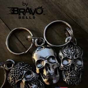 Evil Skull Pewter Keychain Charm - Etsy