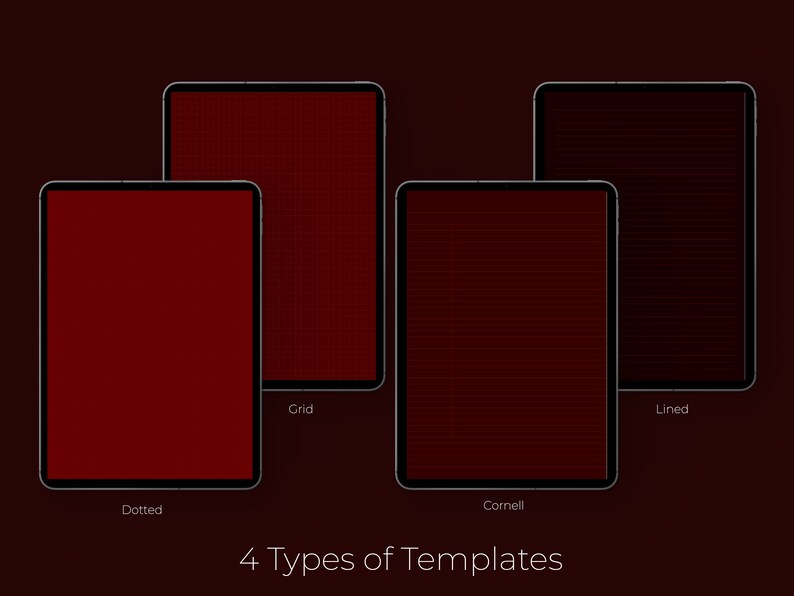 20 Holly Red Color Digital Note Taking Templates Goodnotes - Etsy