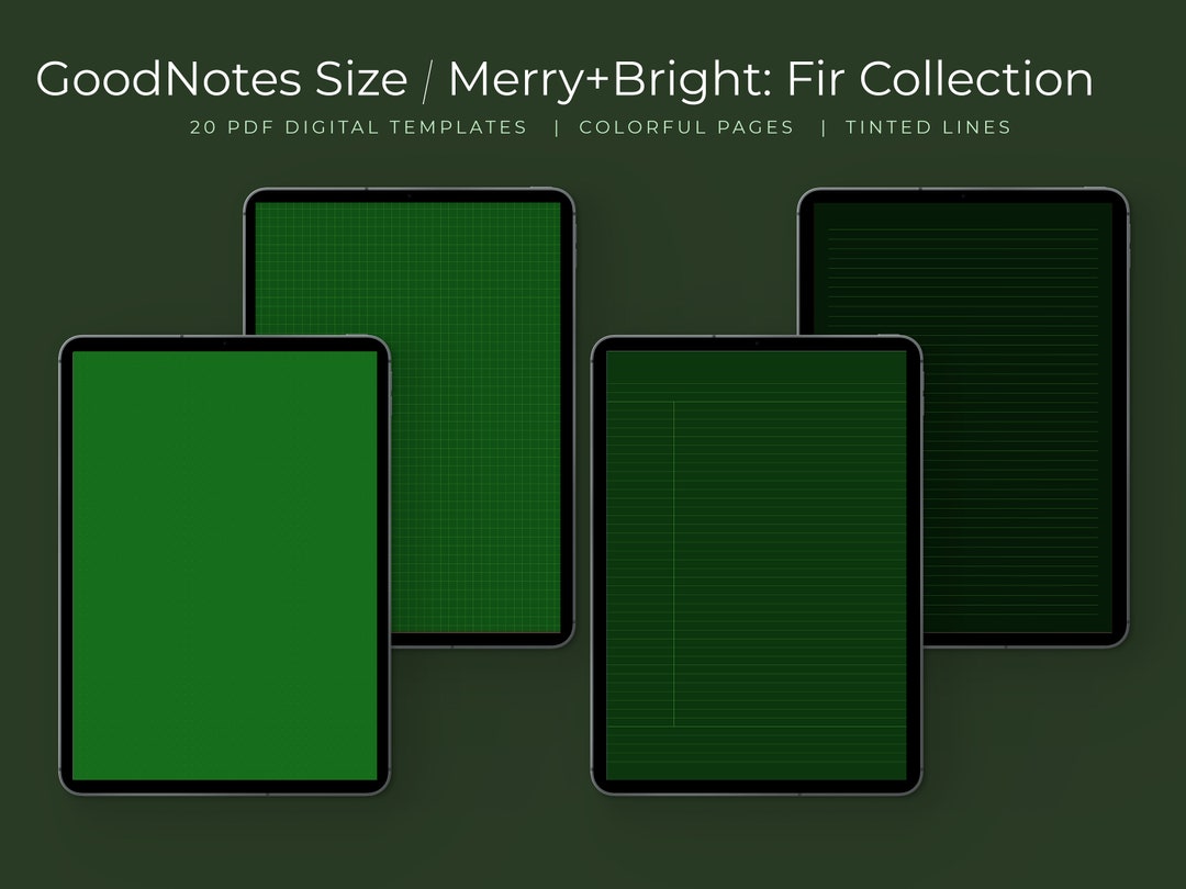 Fir Green Digital Note Taking Templates: Goodnotes, Notability (PDF) - Etsy