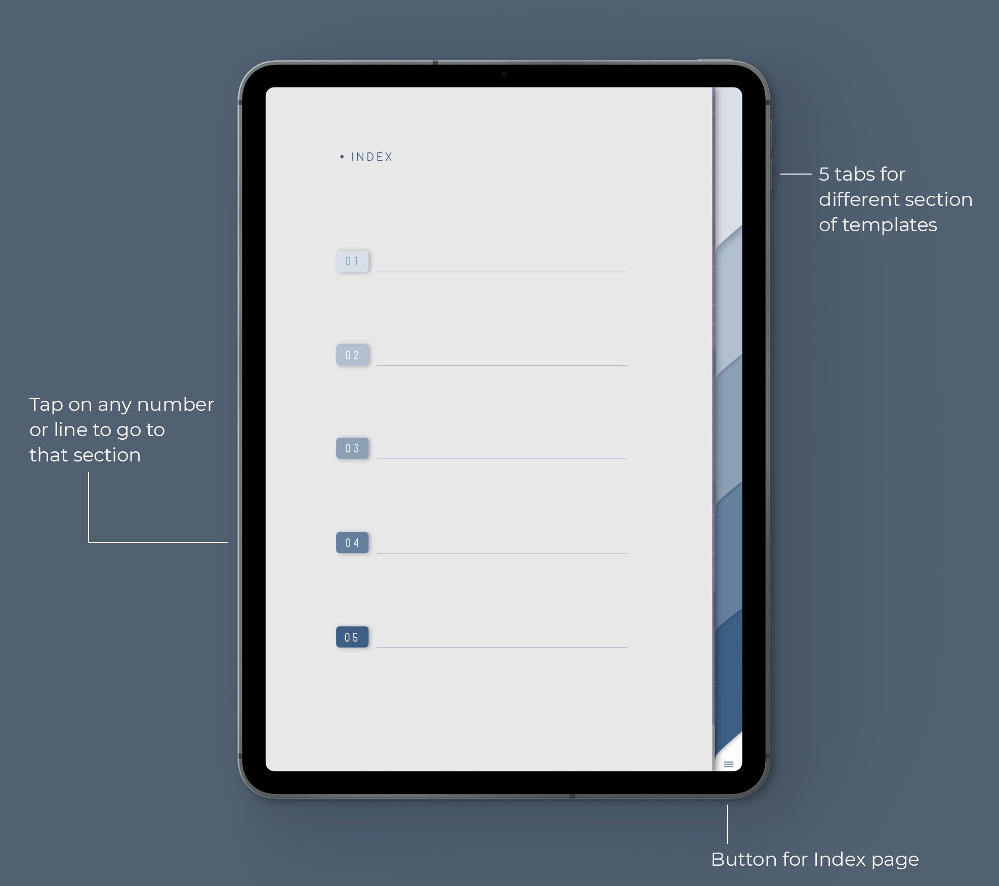 Digital Notebook Set 5 Pack | Sea Blue Color | Goodnotes | Digital ...