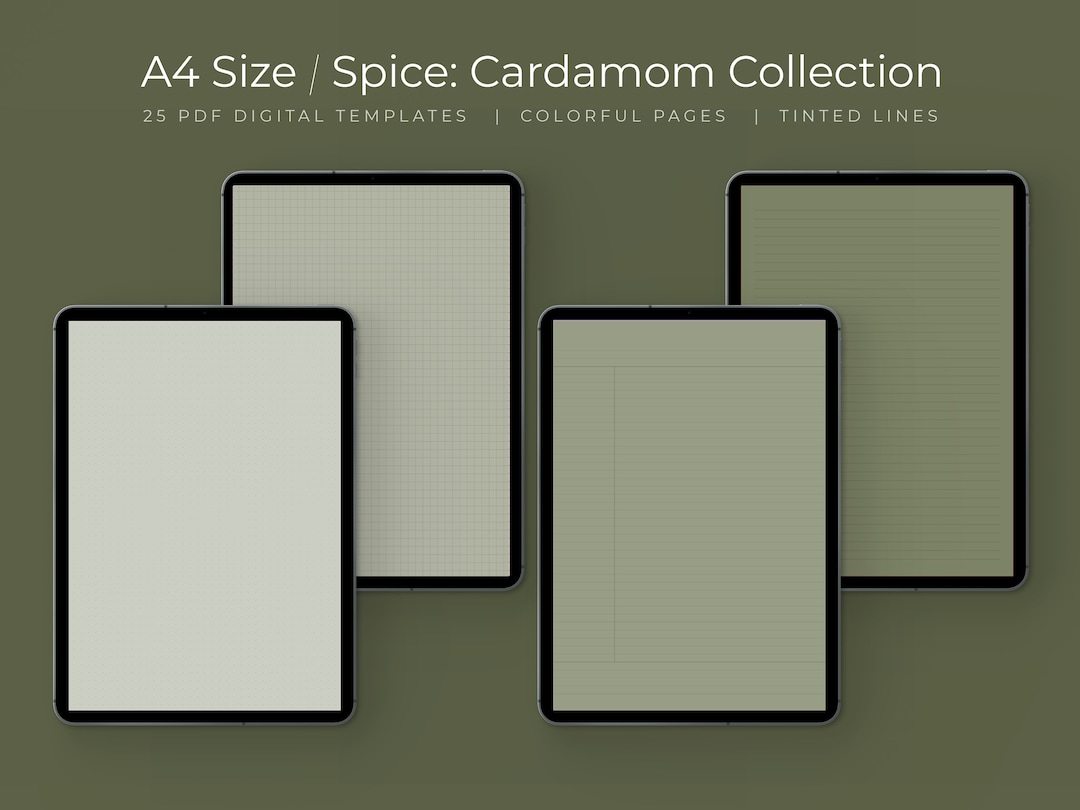 25 Holiday Spice: Cardamom Color Digital Note Taking Templates | A4 ...