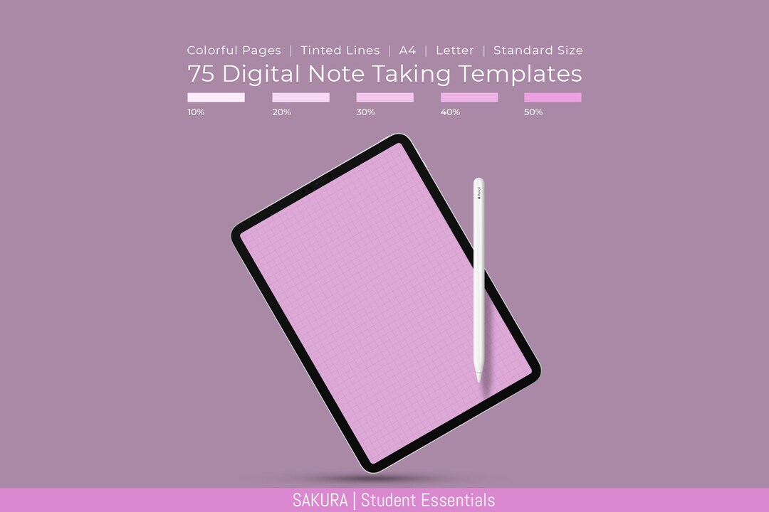 Sakura Pink Digital Note Taking Templates: Goodnotes, Notability (PDF ...