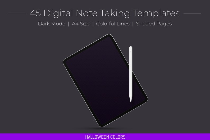 45 Digital Note Taking Templates A4 Halloween Dark Mode - Etsy