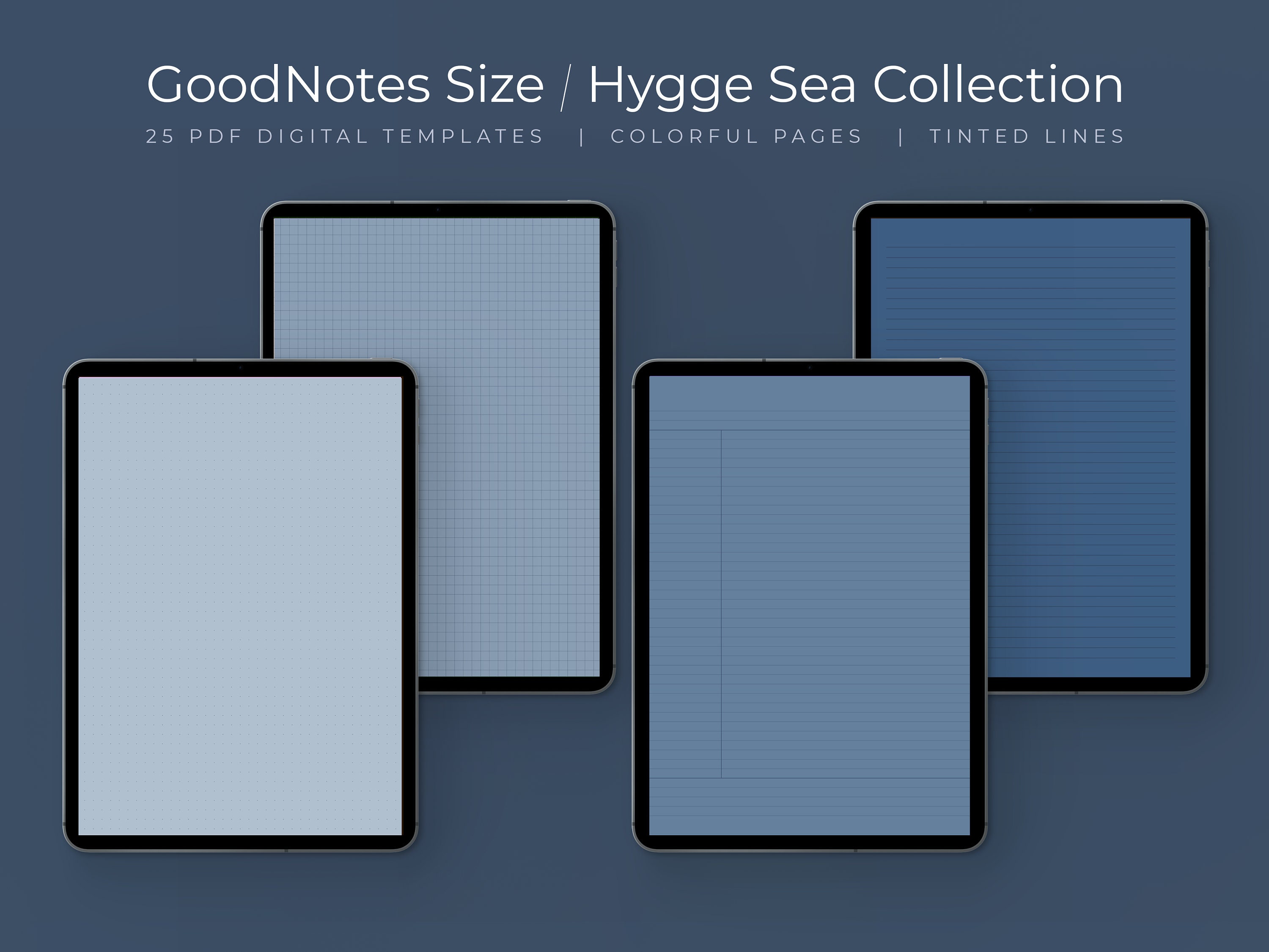 25 Blue Digital Note Taking Templates | Goodnotes Size | Notability ...
