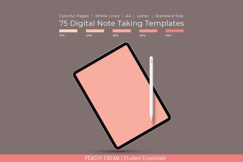 75 Peach Digital Note Taking Templates: Goodnotes, Notability (PDF) - Etsy