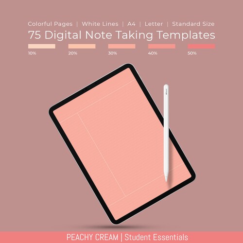 75 Peach Digital Note Taking Templates Goodnotes - Etsy