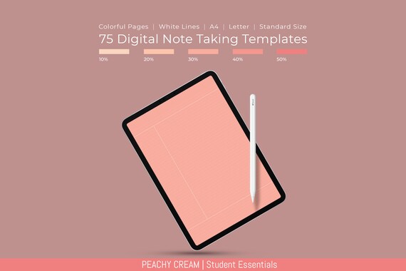 75 Peach Digital Note Taking Templates Goodnotes | Etsy
