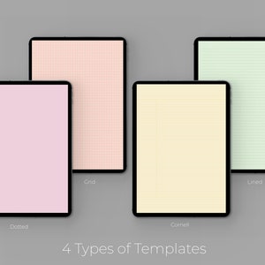 30 Pastel Rainbow Digital Note Taking Templates | A4 Size | Goodnotes ...
