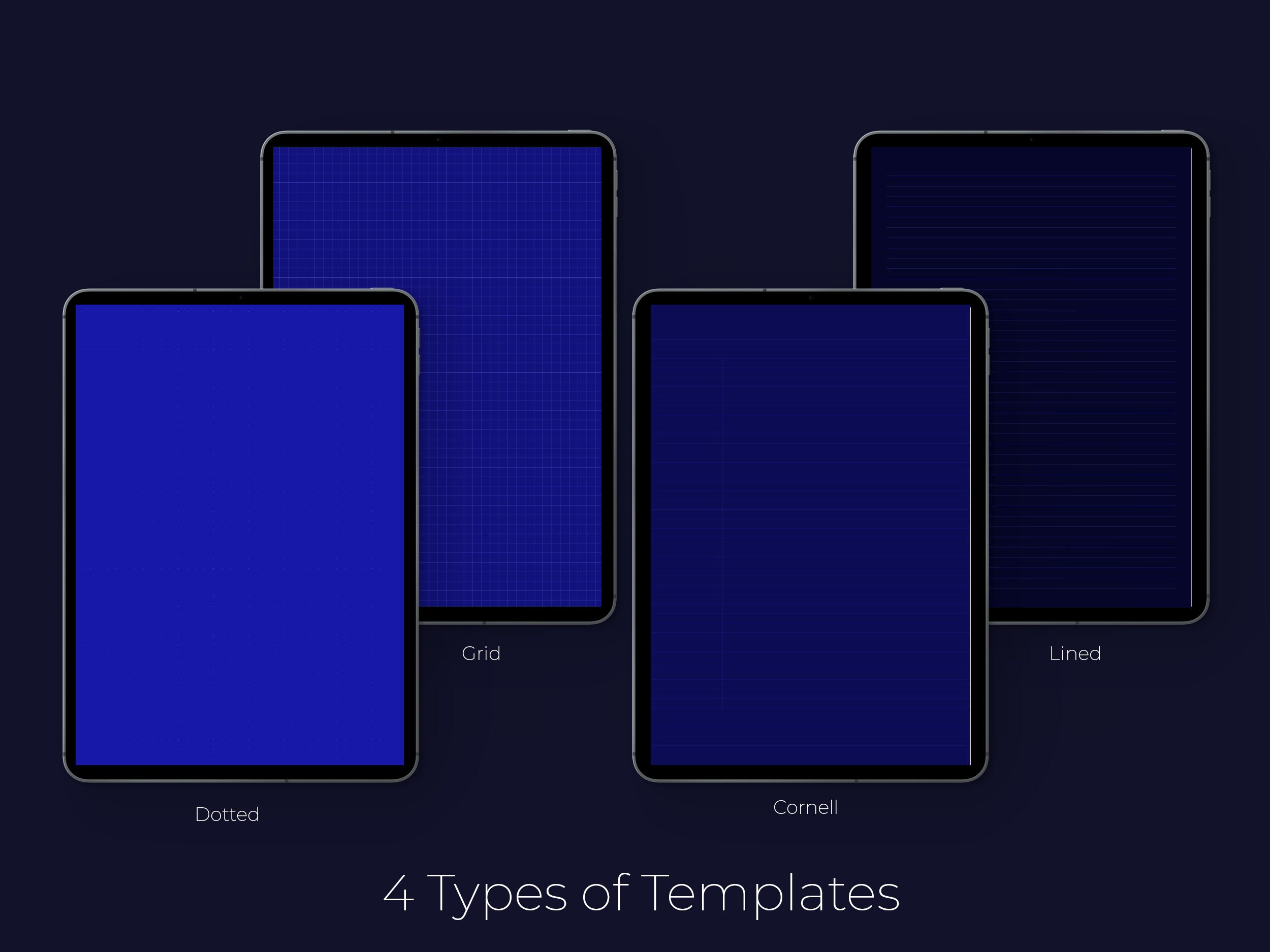 60 Royal Blue Color Digital Note Taking Templates | Goodnotes A4 Letter ...