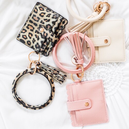 Wallet Wristlet Keychain / Key Ring Bangle | Etsy