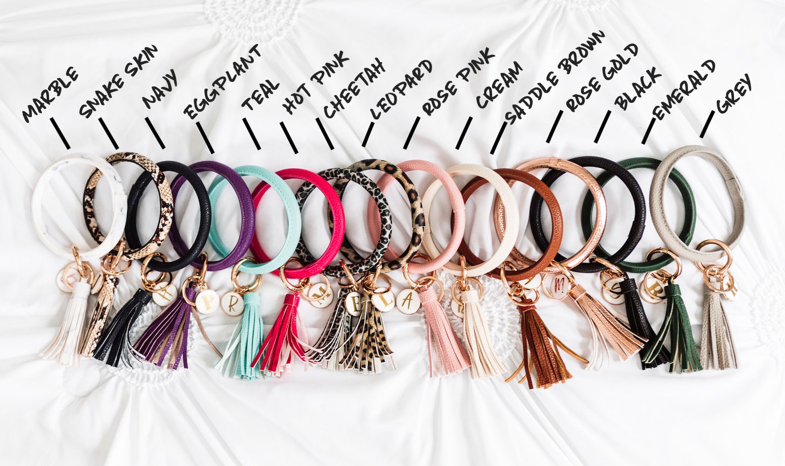 Wristlet Keychain / Personalized Key Ring Bangle / Bracelet - Etsy