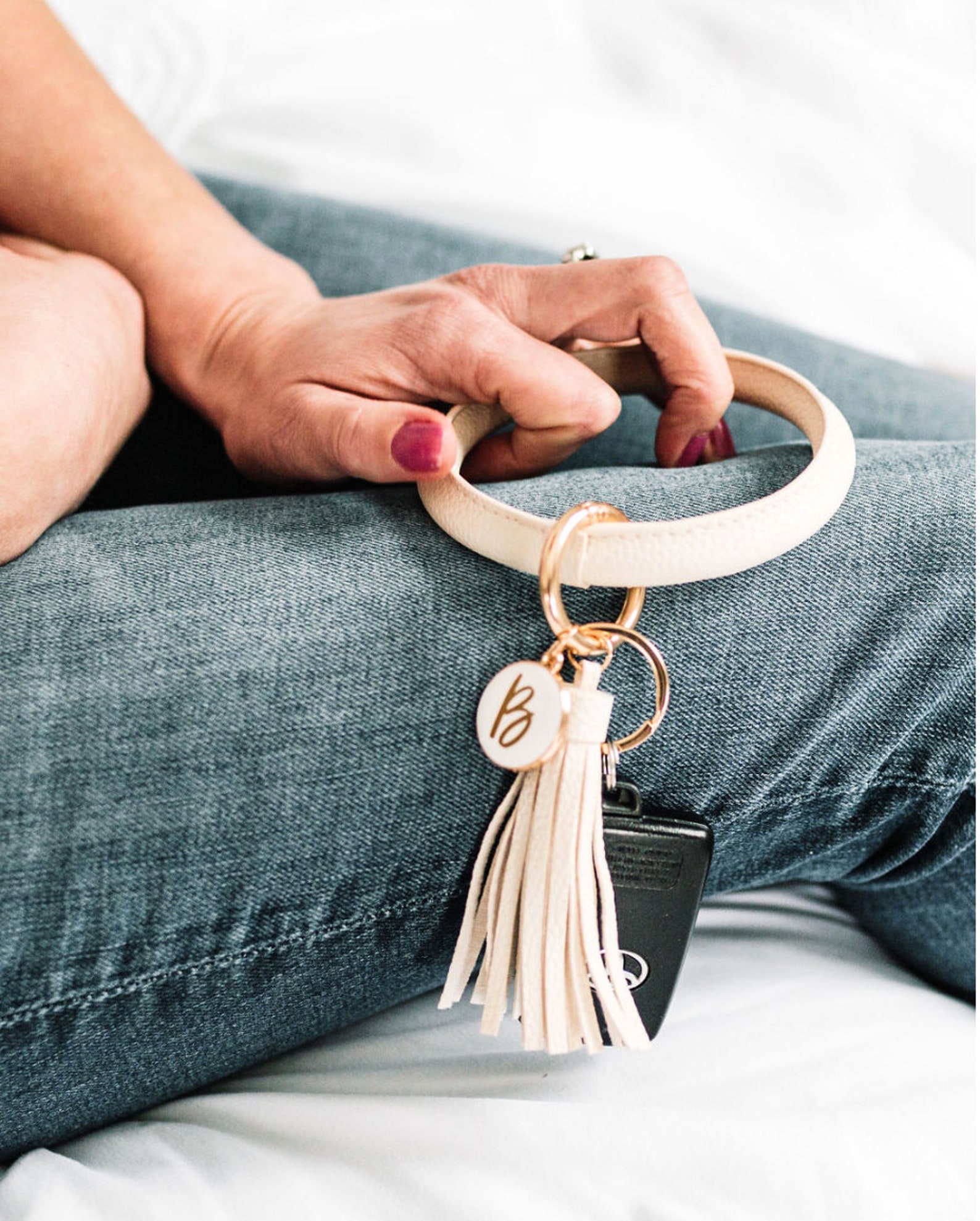 Wristlet Keychain / Personalized Key Ring Bangle / Bracelet - Etsy