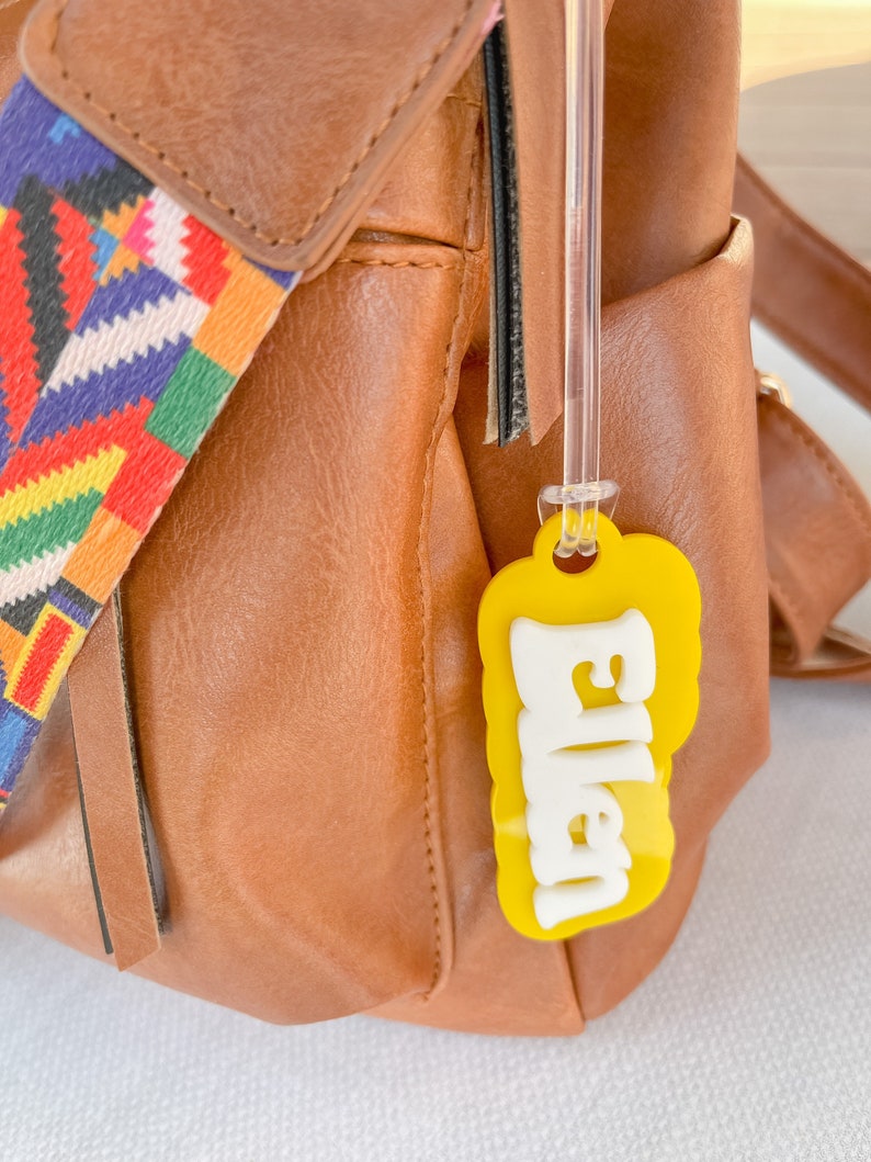 3d Retro Bag Tag / Name Tag for Backpack - Etsy