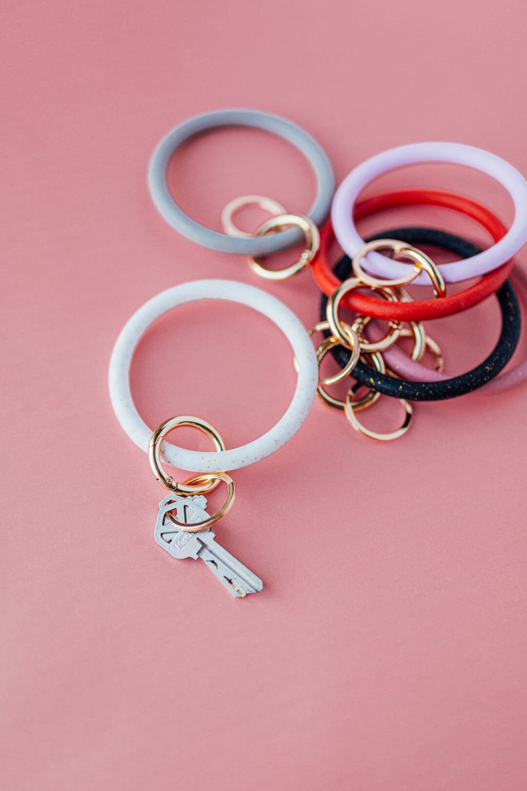 Jelly Key Ring Bangle / Glitter Silicone Key Ring - Etsy