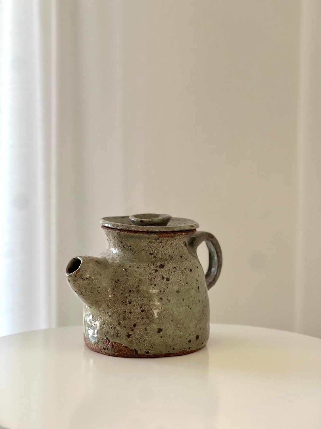 Vintage Handmade Stoneware Teapot - Etsy
