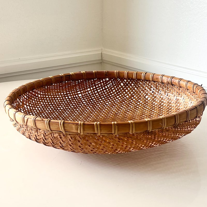 Winnowing Bamboo Basket - Etsy