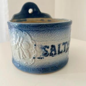 Antique Blue and White Salt Box - Etsy