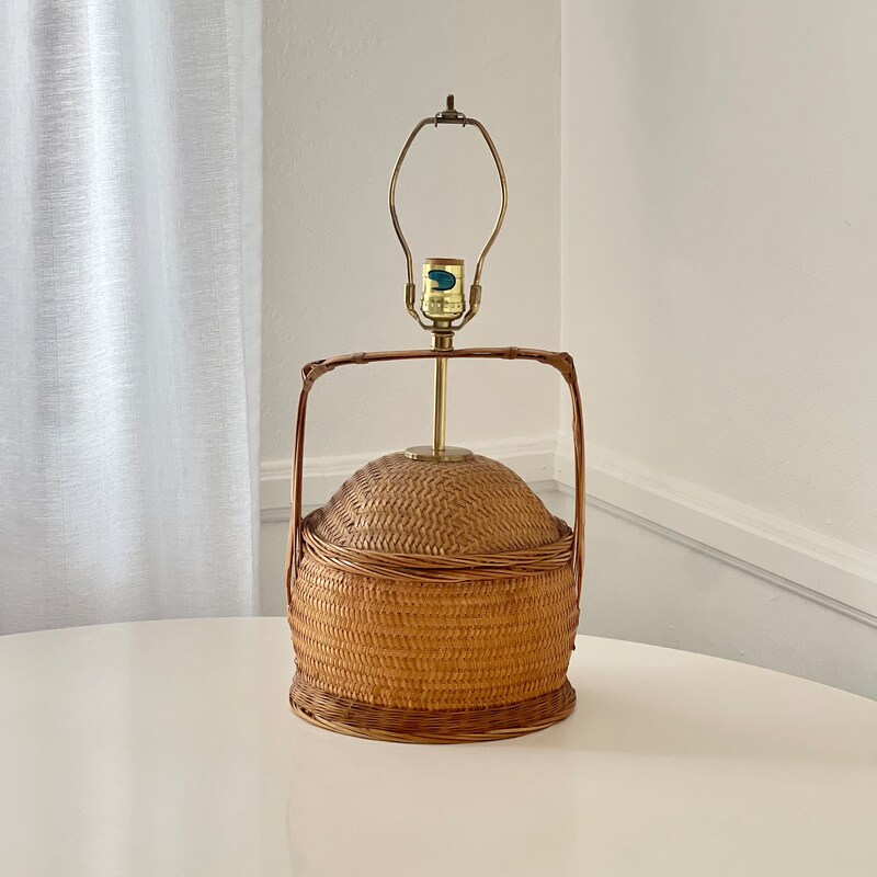 Woven Basket Lamp - Etsy