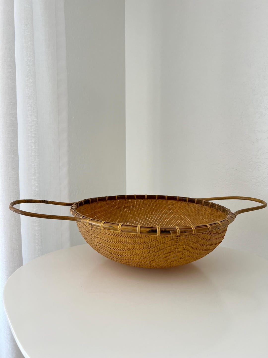 Handmade Thai Winnowing Rattan Bamboo Basket Colander - Etsy