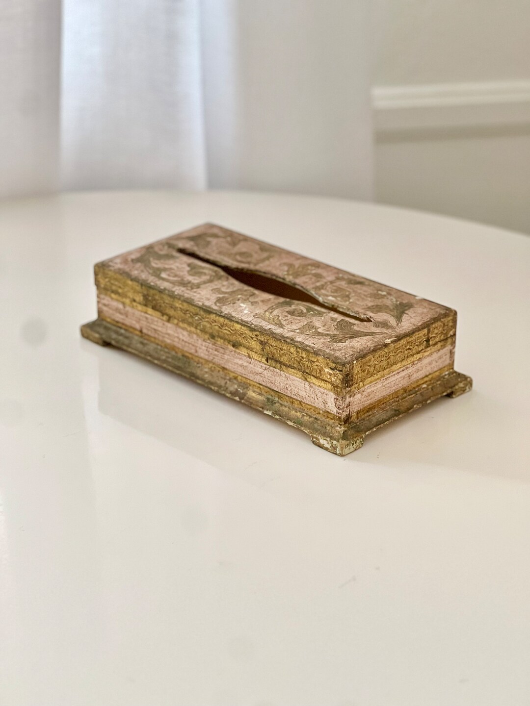 Vintage Italian Florentine Wood Tissue Box - Etsy