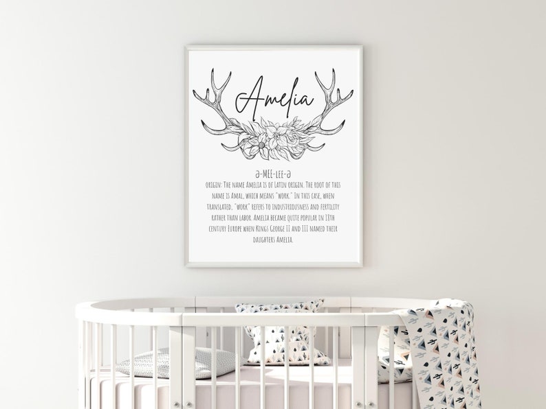 Amelia Name Sign, Baby Name Signs, Name Print, Wall Art, Minimalist ...