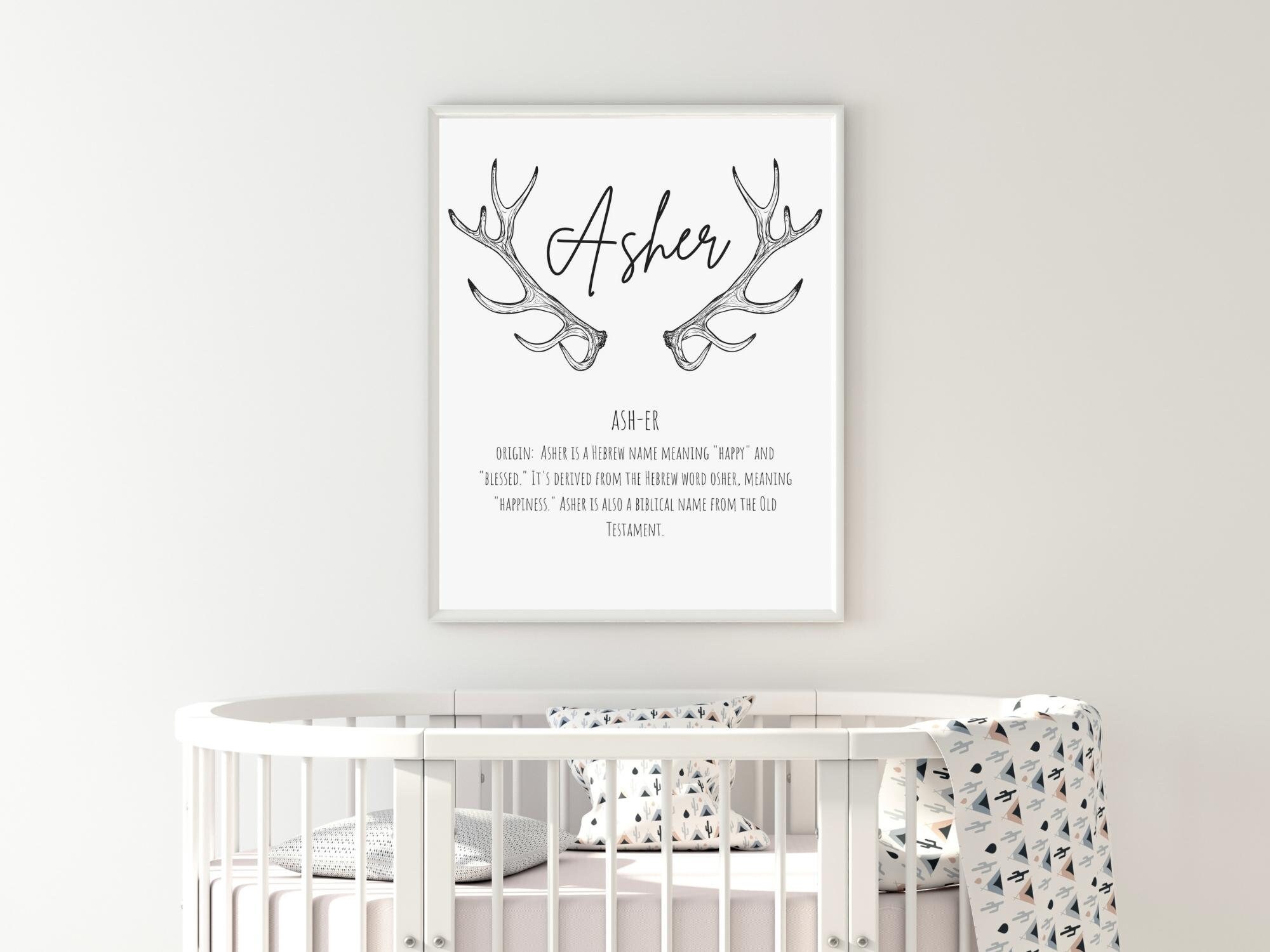 Asher Name Sign, Baby Name Signs, Name Print, Wall Art, Minimalist ...