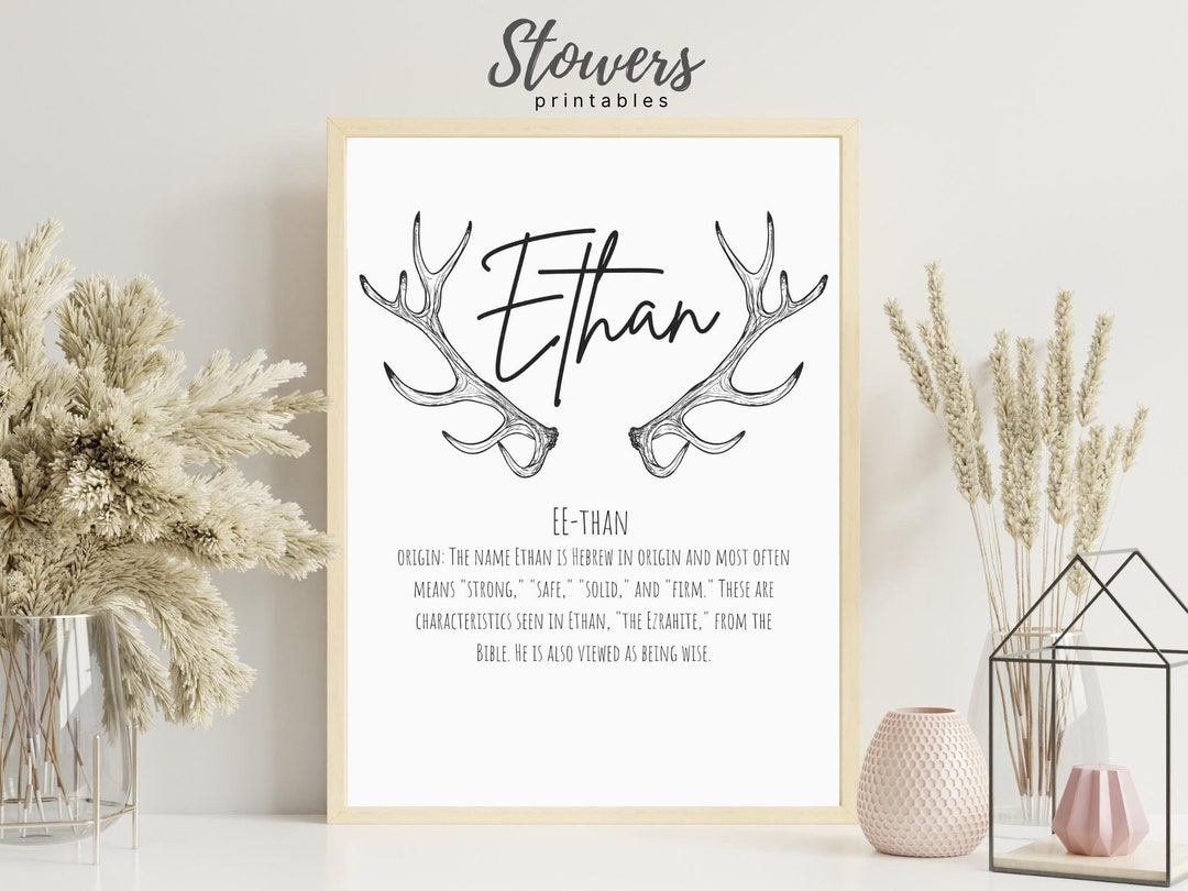 Ethan Name Sign, Baby Name Signs, Name Print, Wall Art, Minimalist ...