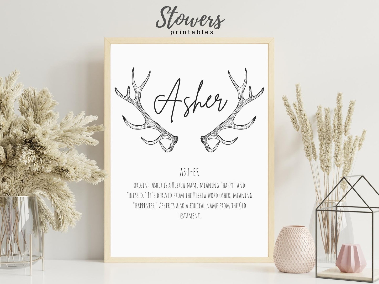 Asher Name Sign, Baby Name Signs, Name Print, Wall Art, Minimalist ...