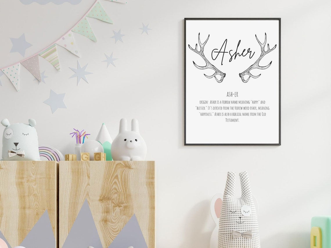 Asher Name Sign, Baby Name Signs, Name Print, Wall Art, Minimalist ...