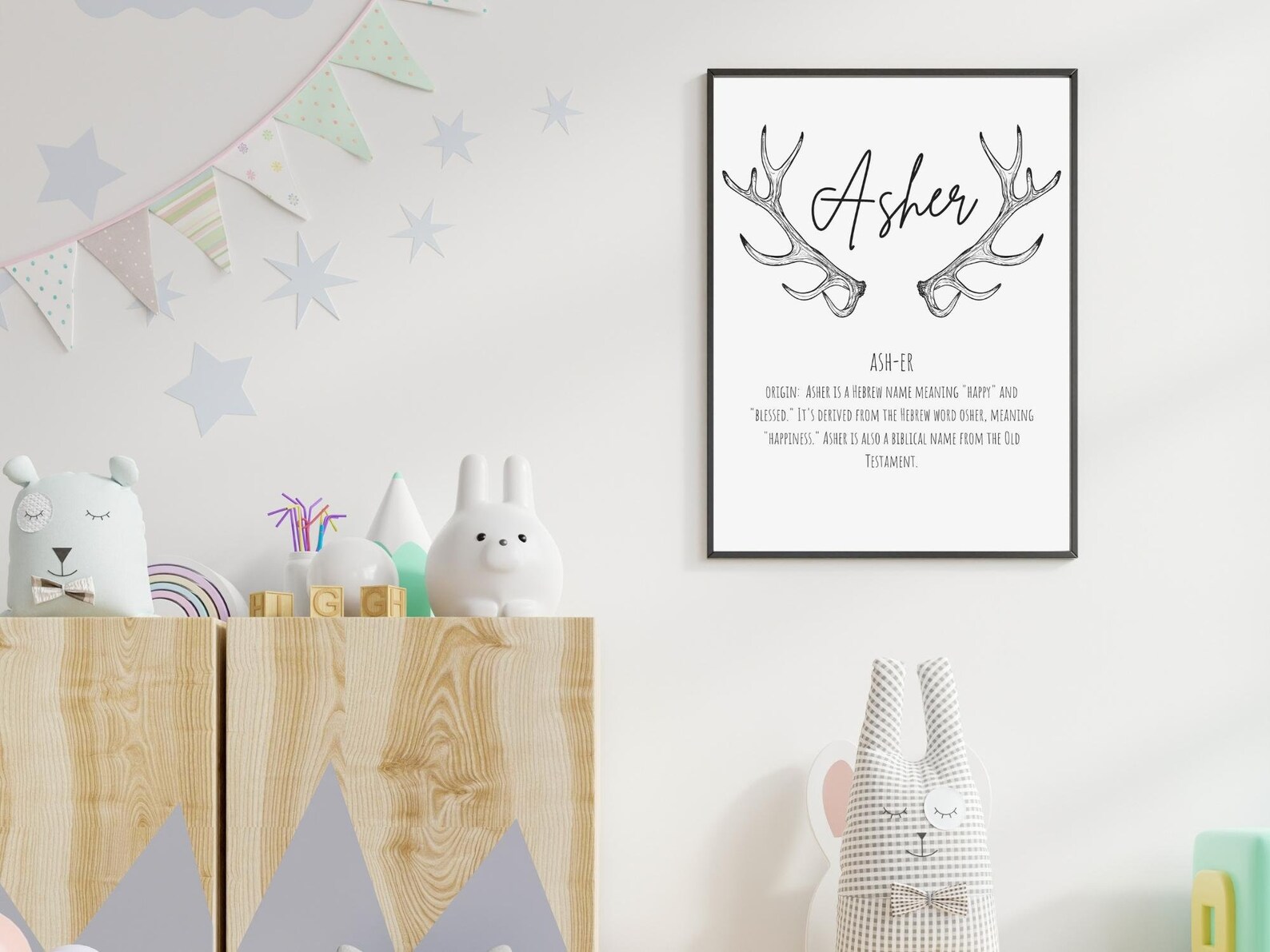 Asher Name Sign, Baby Name Signs, Name Print, Wall Art, Minimalist ...