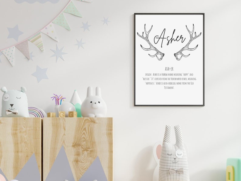 Asher Name Sign, Baby Name Signs, Name Print, Wall Art, Minimalist ...