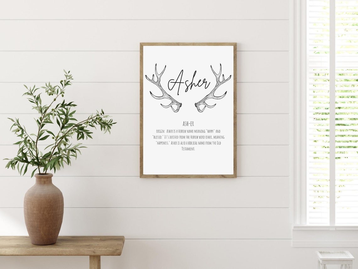 Asher Name Sign, Baby Name Signs, Name Print, Wall Art, Minimalist ...