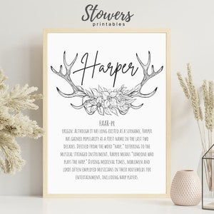 Harper Name Sign Baby Name Signs Name Print Wall Art - Etsy