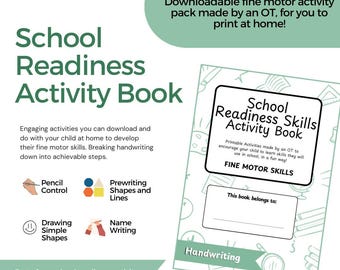 School Readiness Skills Printable Activity Book: Fine Motor Skills ...