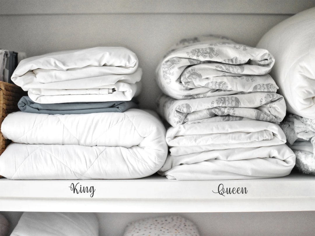 2 Modern Linen Closet Labels • Personalized Storage Vinyl Decals ...