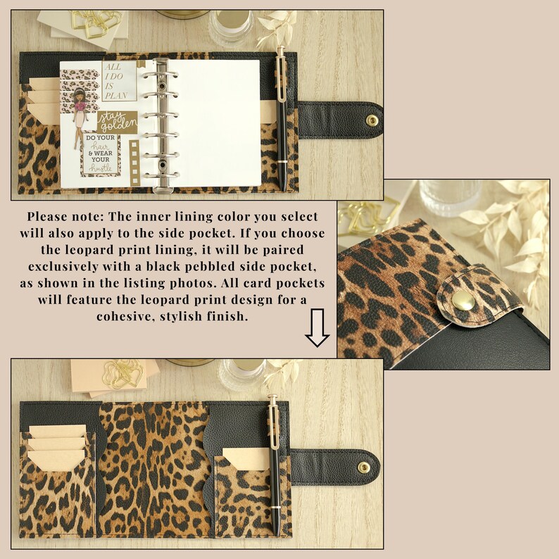 Customizable Leopard Print Planner Cover – Faux Leather Cover | 4 ...