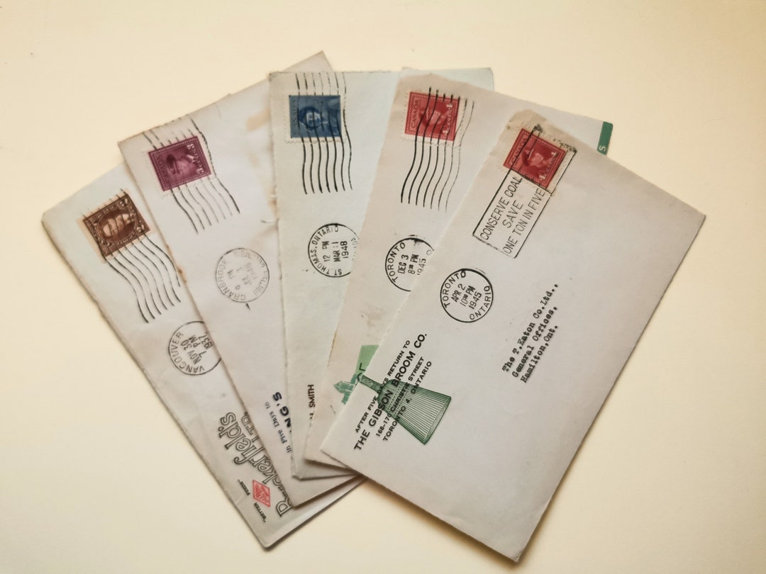 Lot of 5 Vintage 1940's Postal Envelopes / Covers - Etsy