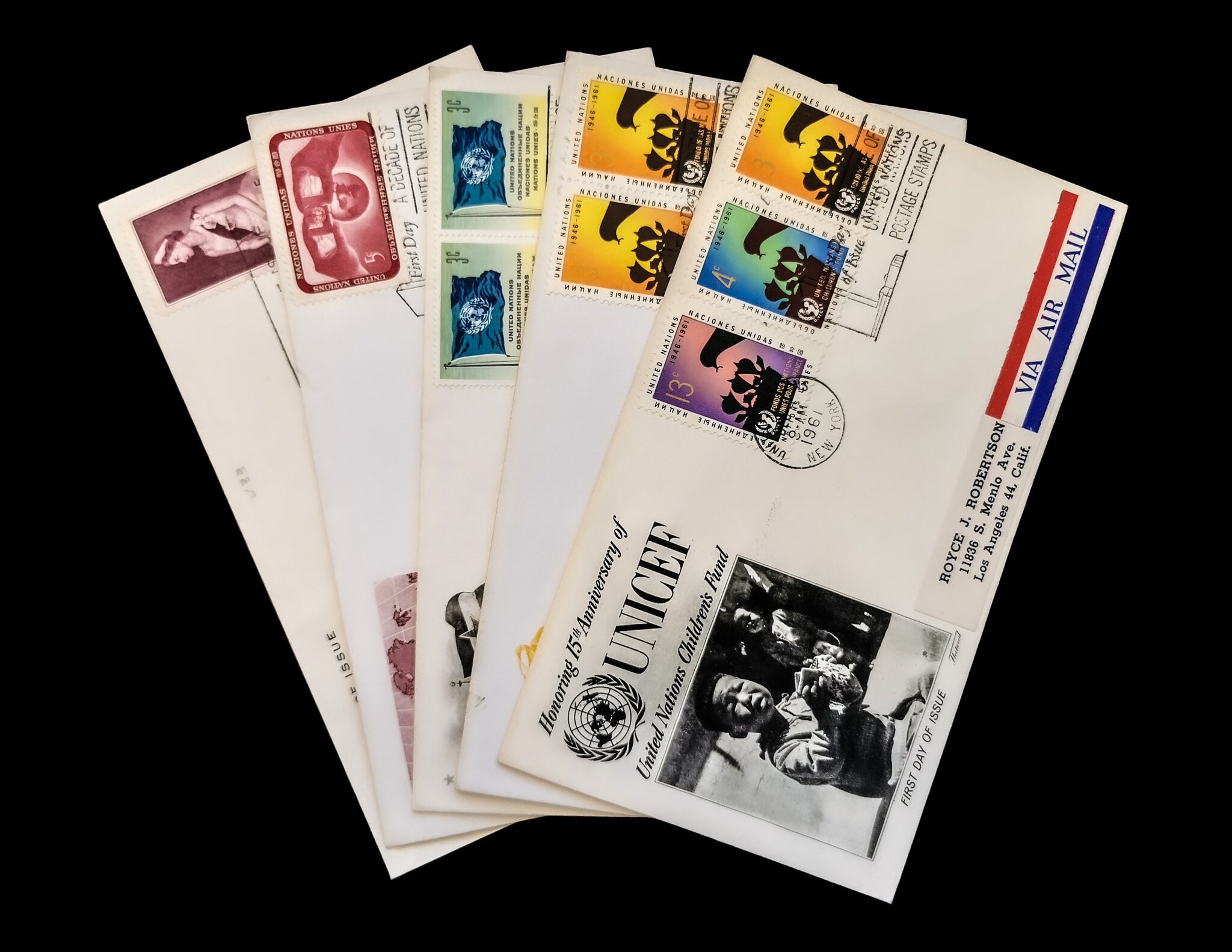 Colorful Lot of 5 Vintage First Day Covers With Cachet Artwork Randomly ...