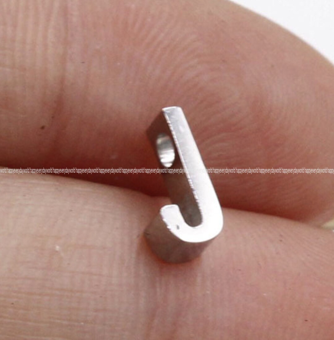 J-letter Pendant Stainless Steel Alphabet Initial Necklace Upper Case ...