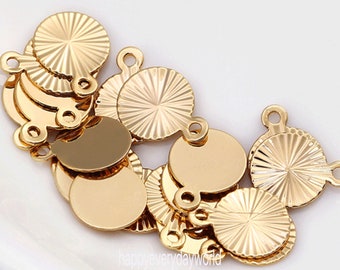 3pcs Gold Moon Disc Round Circle Coin Charms Beads Pendant DIY | Etsy