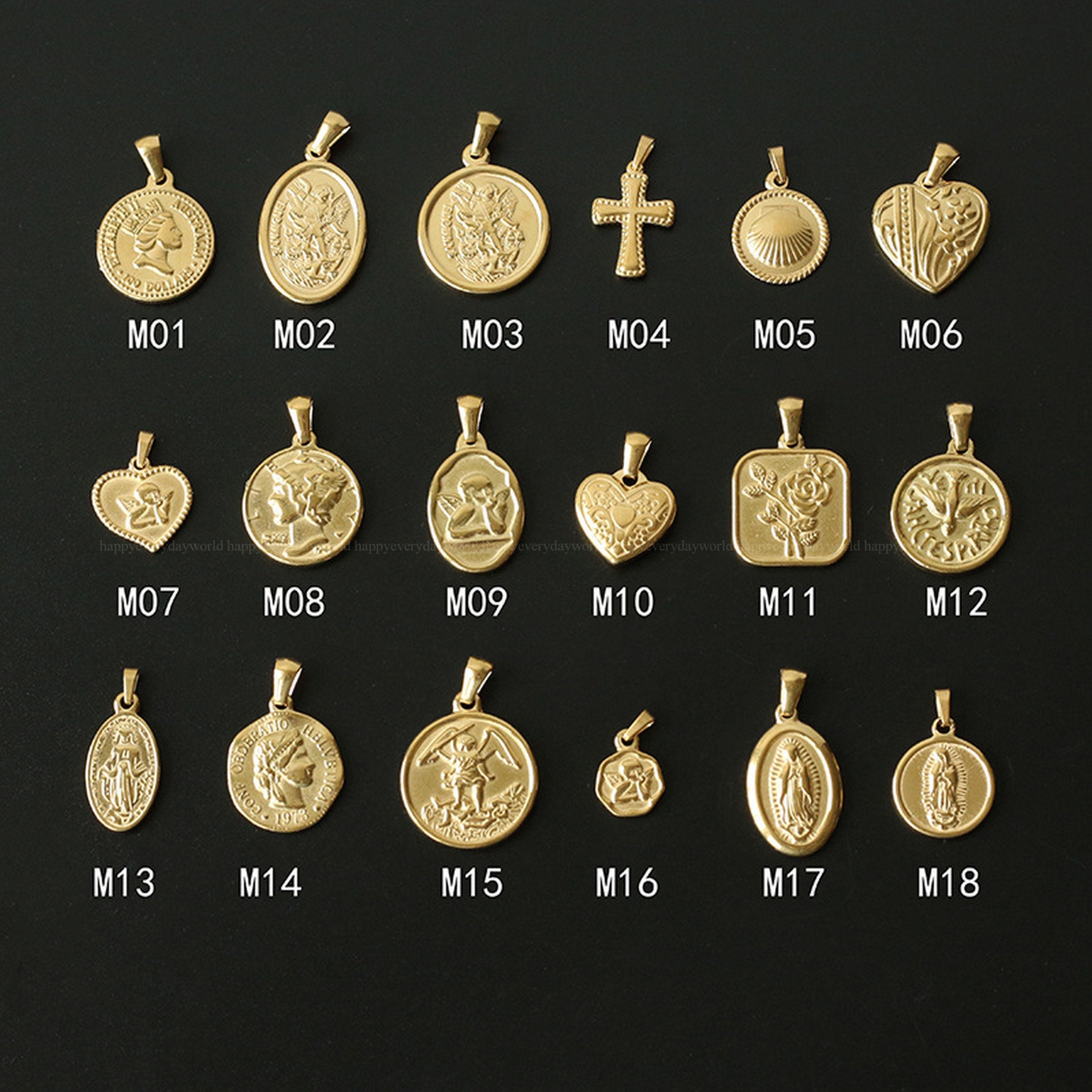Gold Coin Charms Coin Pendant Stainless Steel Disc Pendants - Etsy