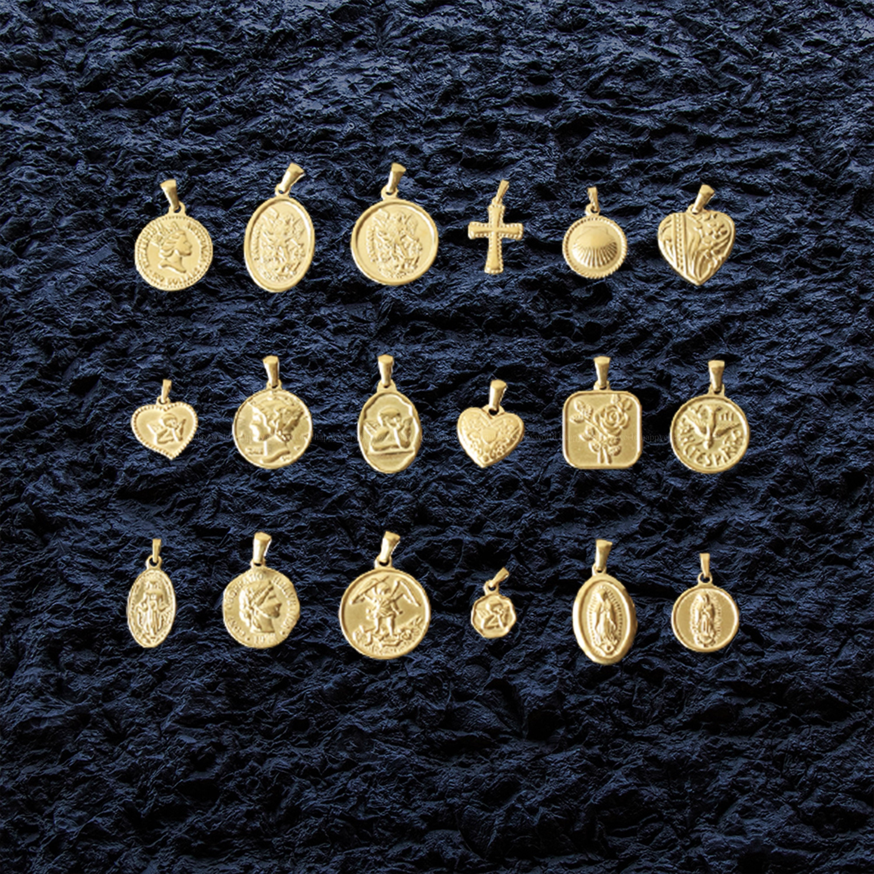 Gold Coin Charms Coin Pendant Stainless Steel Disc Pendants - Etsy