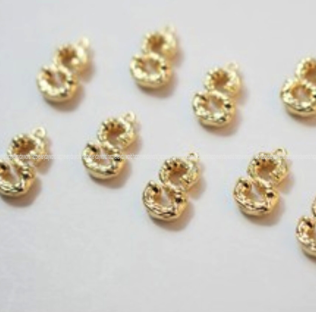 S Shiny Gold Bone Charms 3D Letter Pendant 18k Gold Plated Letter ...