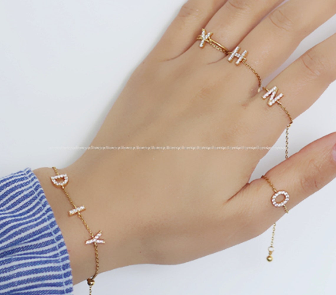 Letter Connector Gold Crystal Alphabet Initial Letter Pendant 14k Gold ...
