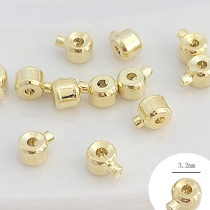 Crimp End Beads 14K Gold Filled 3.4mm Bracelet End Bead, Necklace End ...