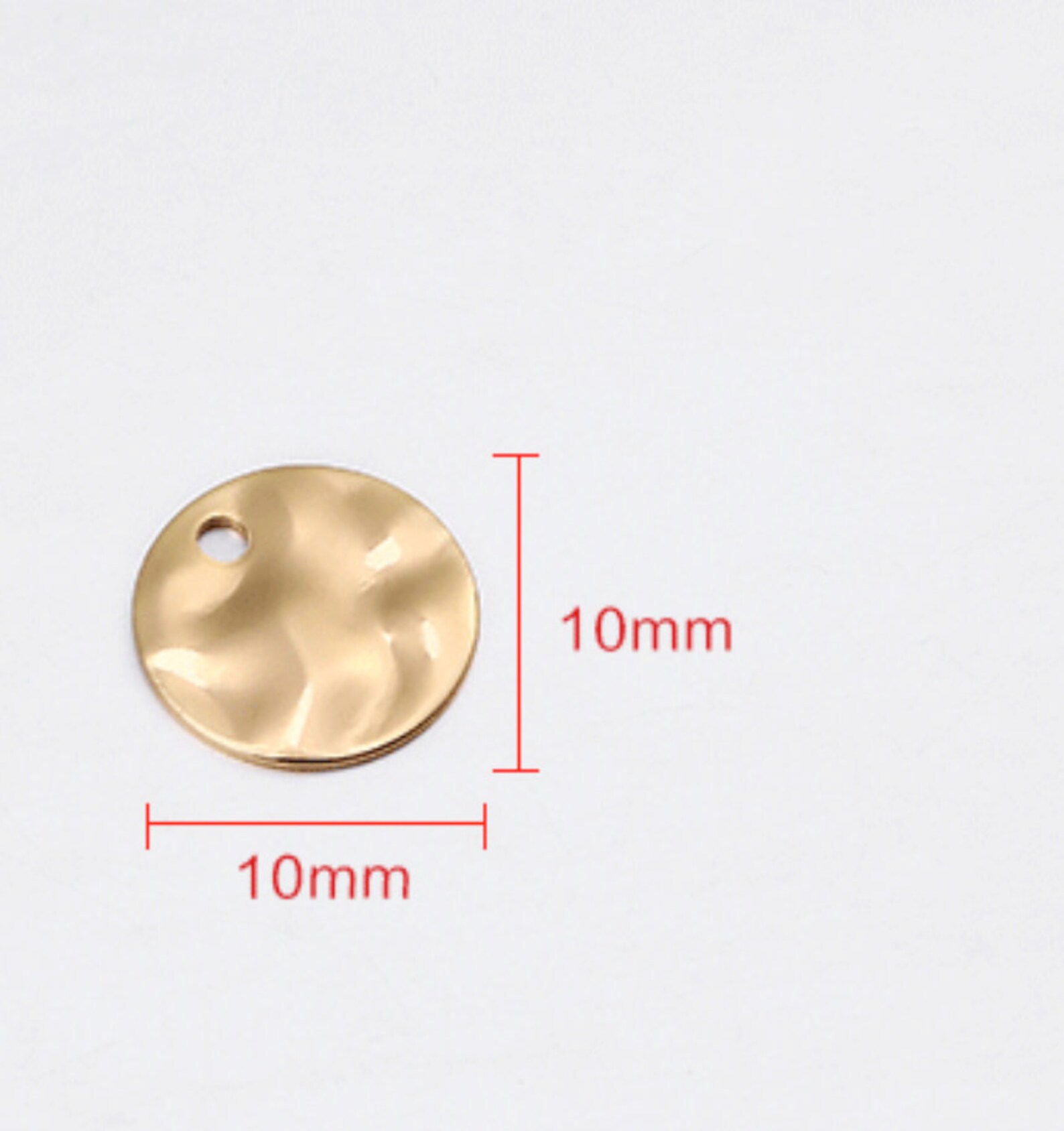 3pcs 14k Gold Plated Disc Round Tag Circle Charms Pendant Drop DIY ...