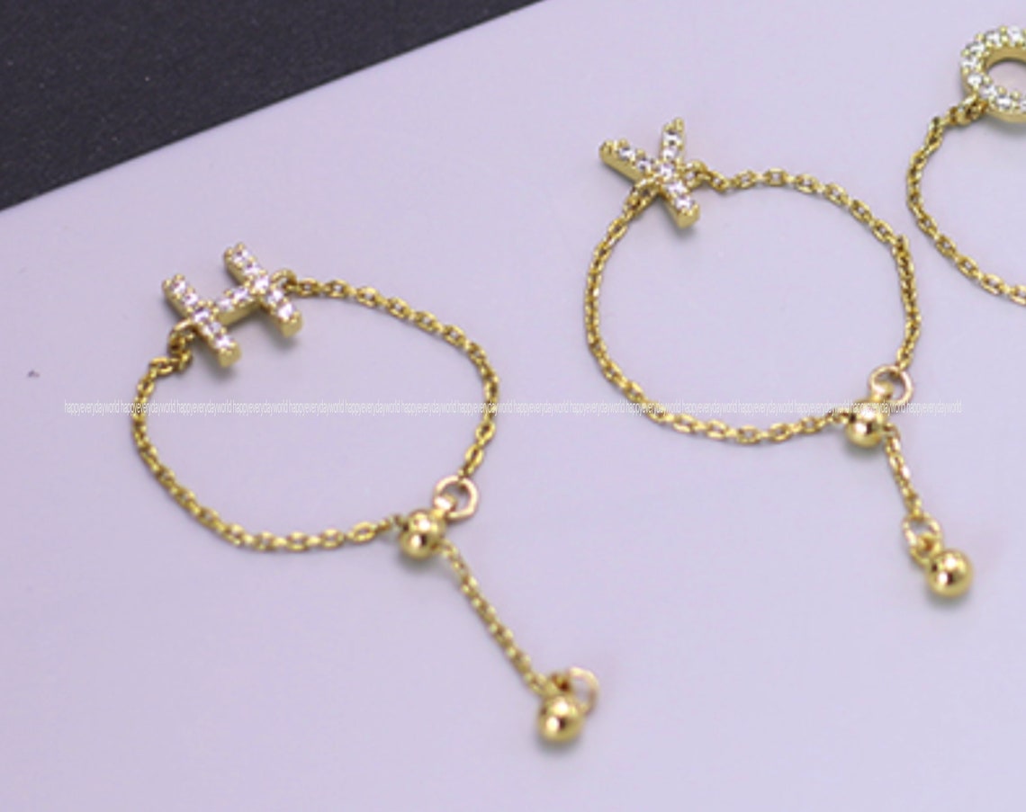 Letter Connector Gold Crystal Alphabet Initial Letter Pendant 14k Gold ...