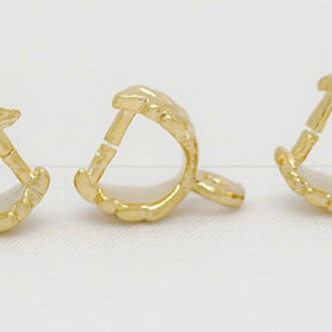 6x8mm Leaf Gold Bale Pinch Pendant Clasp Gold Plated Bails Connectors ...